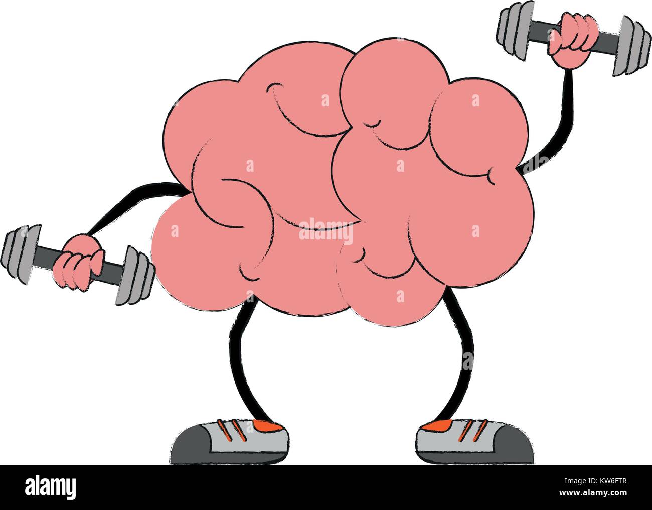 Brain with dumbbells cartoon Stock Vector Image & Art - Alamy