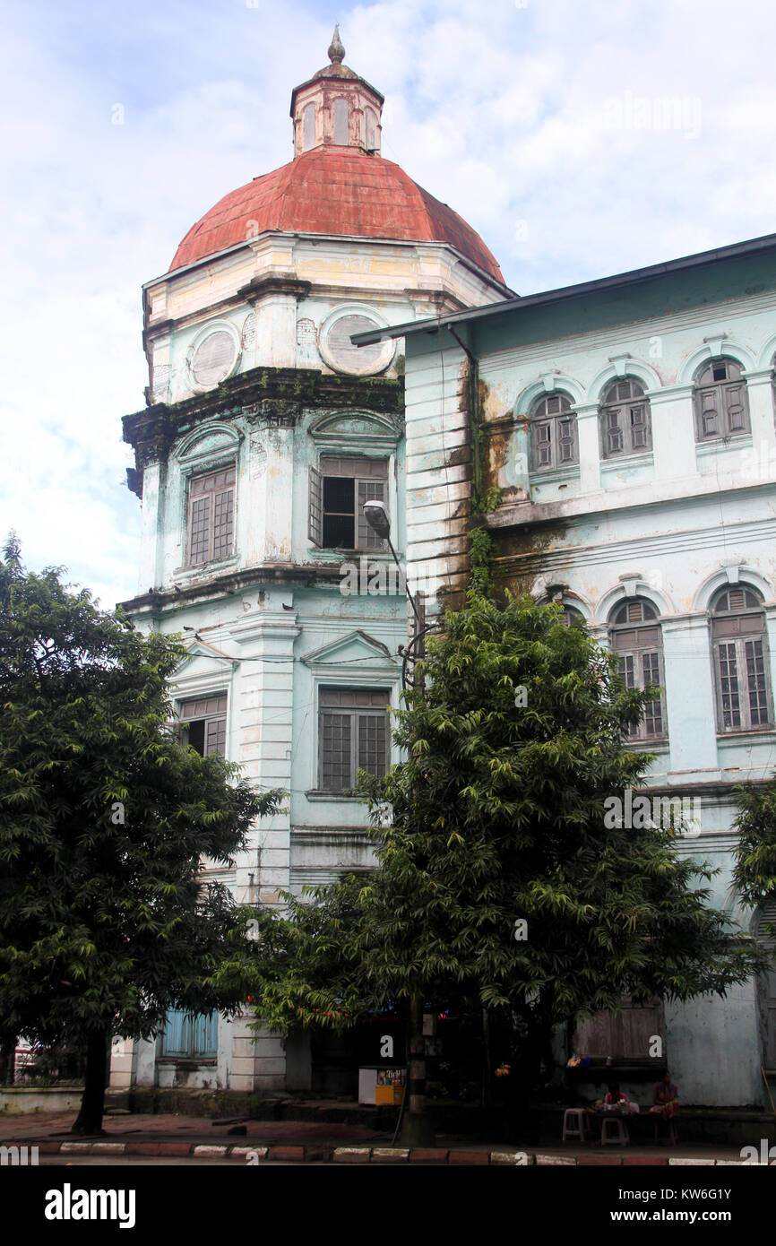 Old british office building in Yangon, Myanmar Stock Photo - Alamy