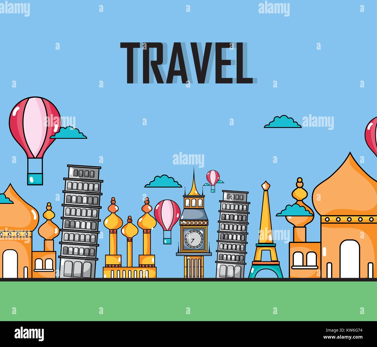 travel vacation countries to visit vector illustration Stock Vector ...