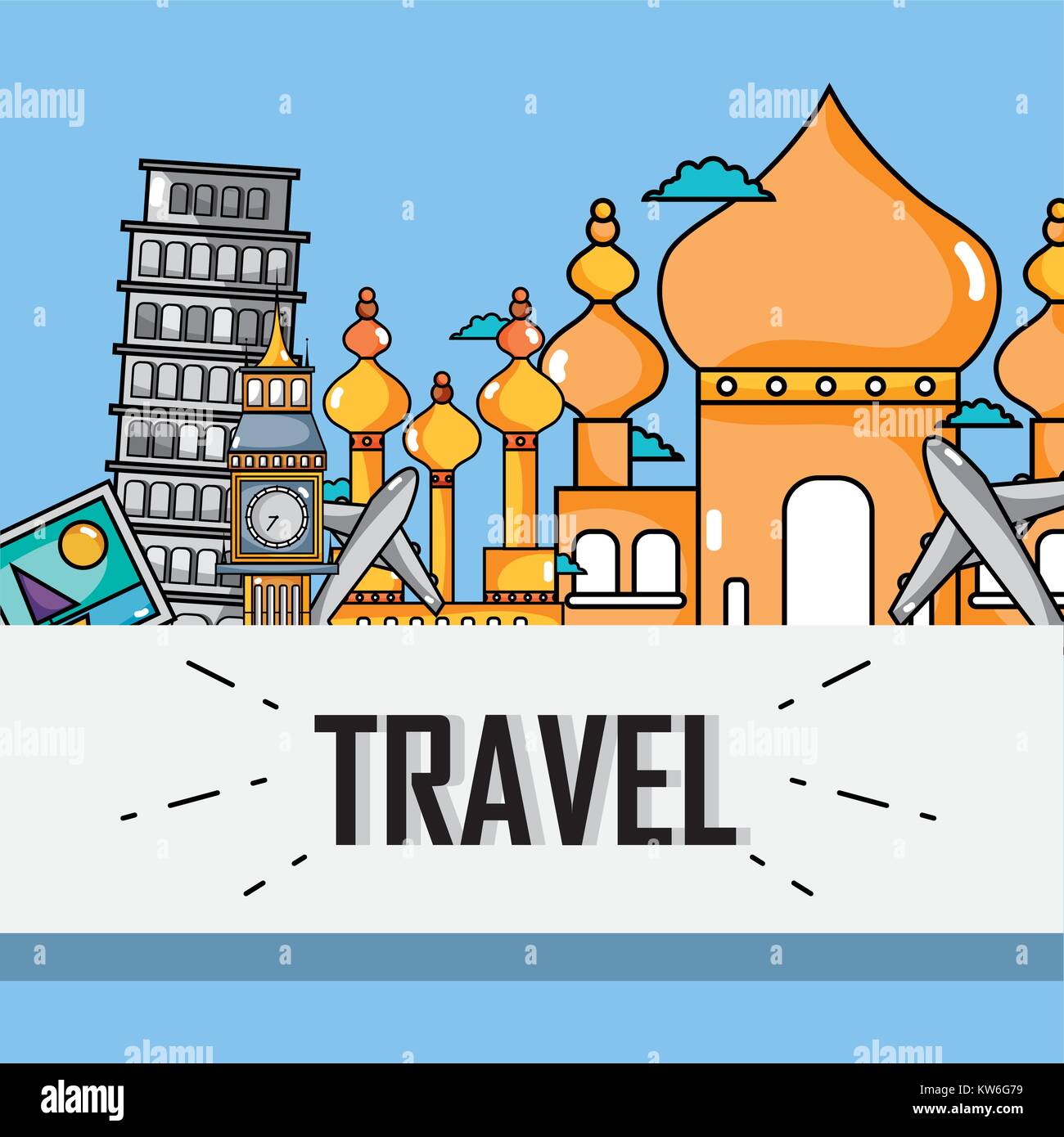 travel vacation countries to visit vector illustration Stock Vector ...