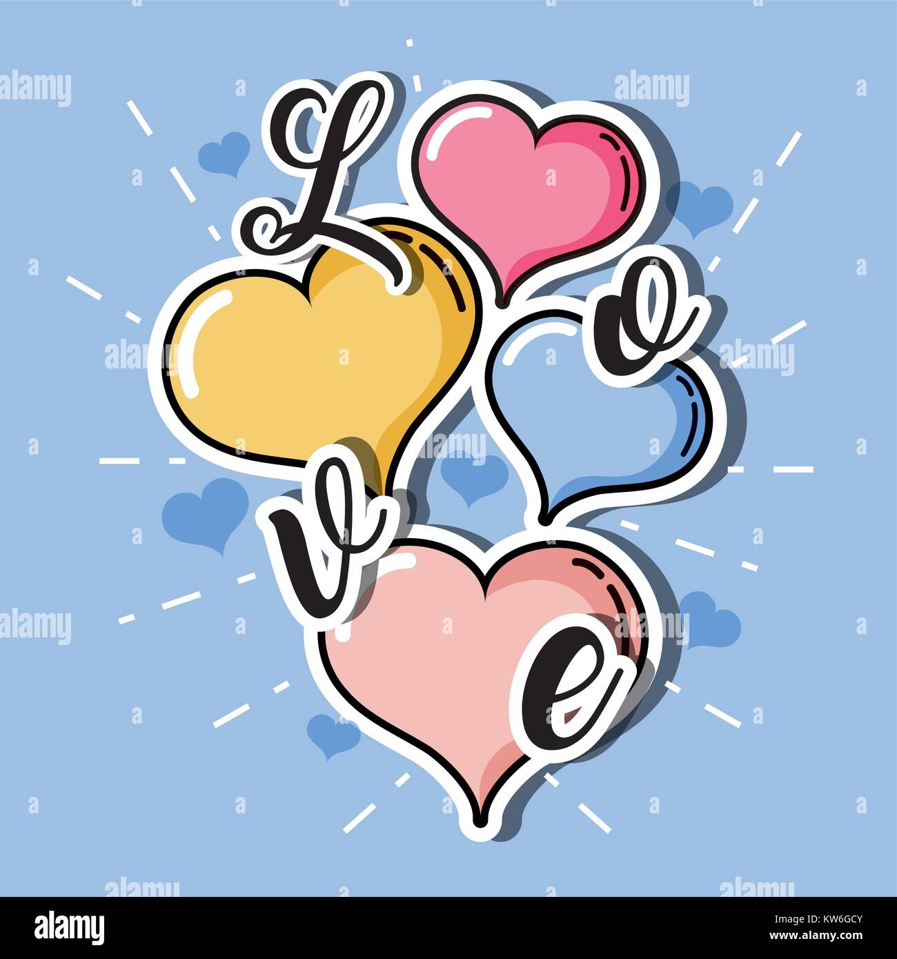 nice hearts symbol of love design vector illustration Stock Vector ...