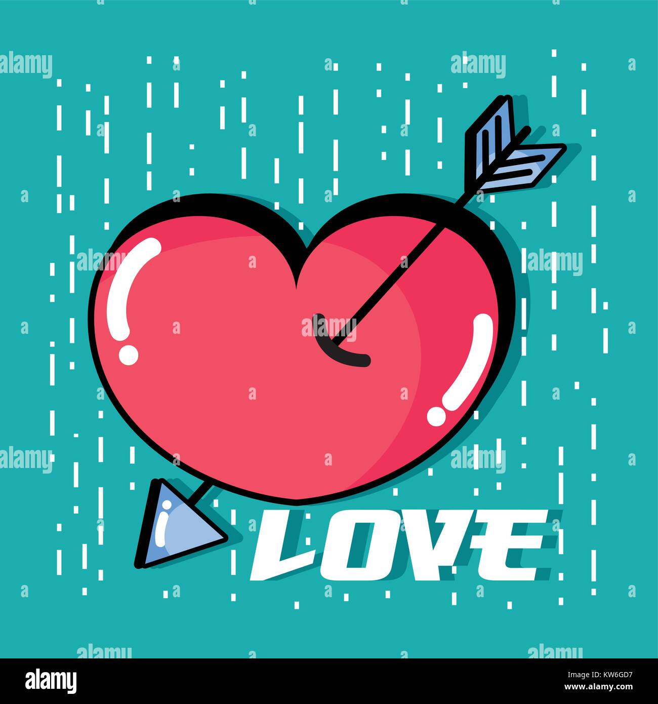 heart with arrow to romantic symbol design vector illustration Stock ...