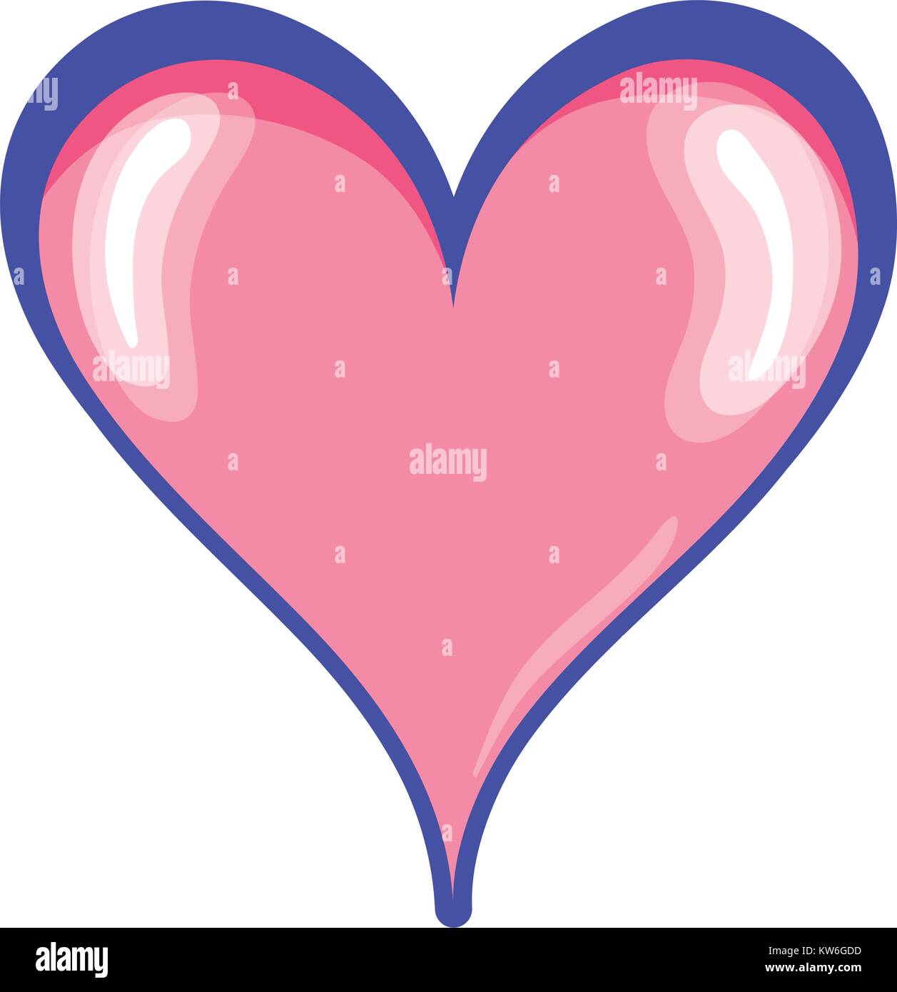 cute heart symbol of passion and love vector illustration Stock Vector ...