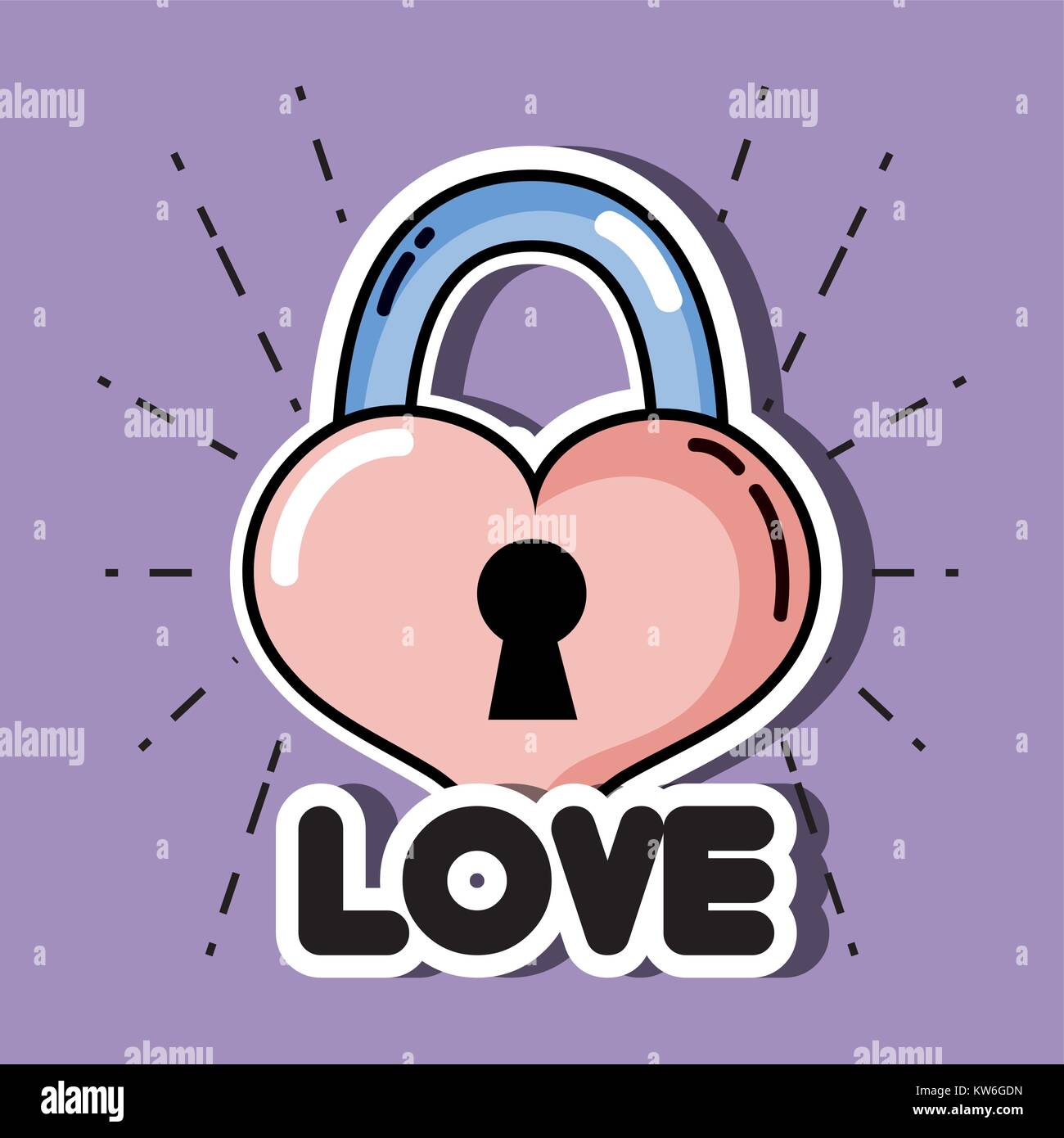 heart in padlock shape to love symbol vector illustration Stock Vector ...