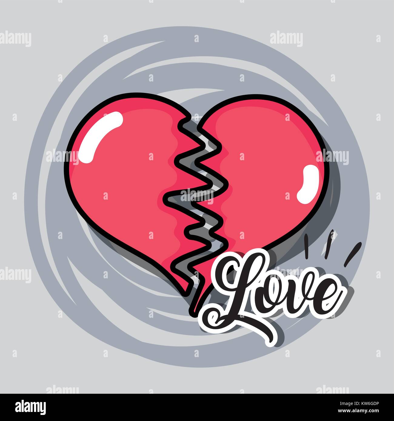 broken heart to love symbol decoration vector illustration Stock Vector ...