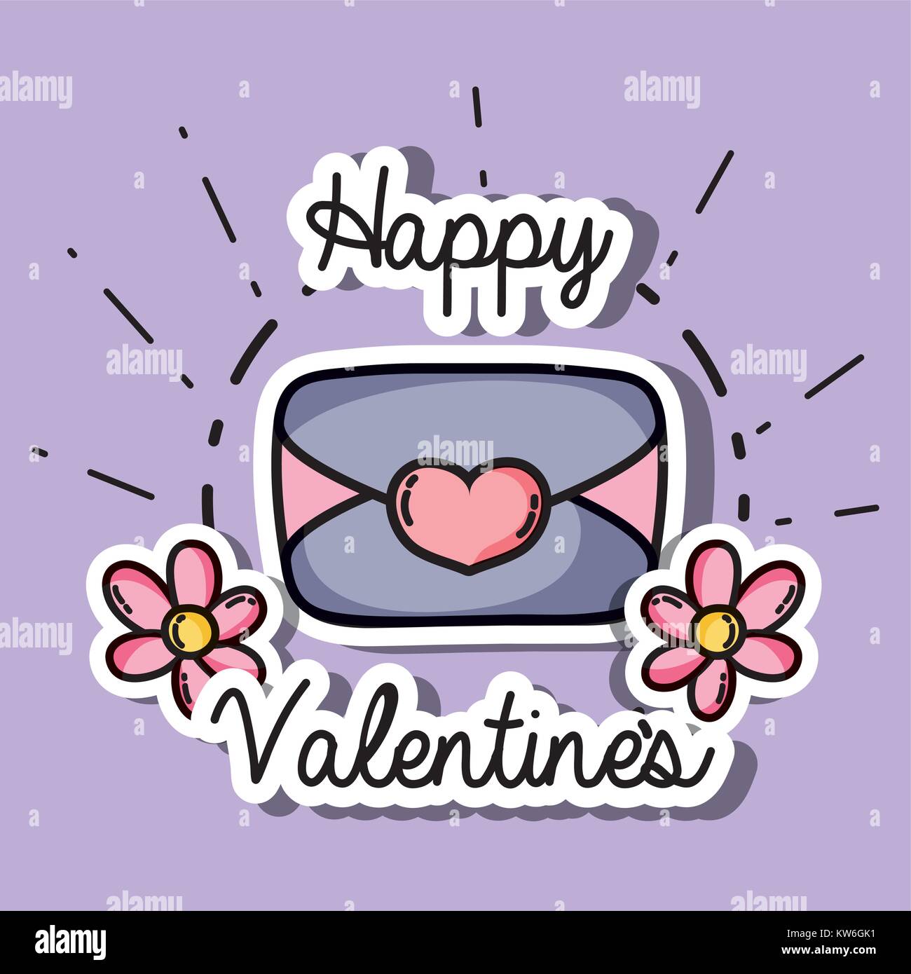 valentines day symbol of love patches icon vector illustration Stock ...