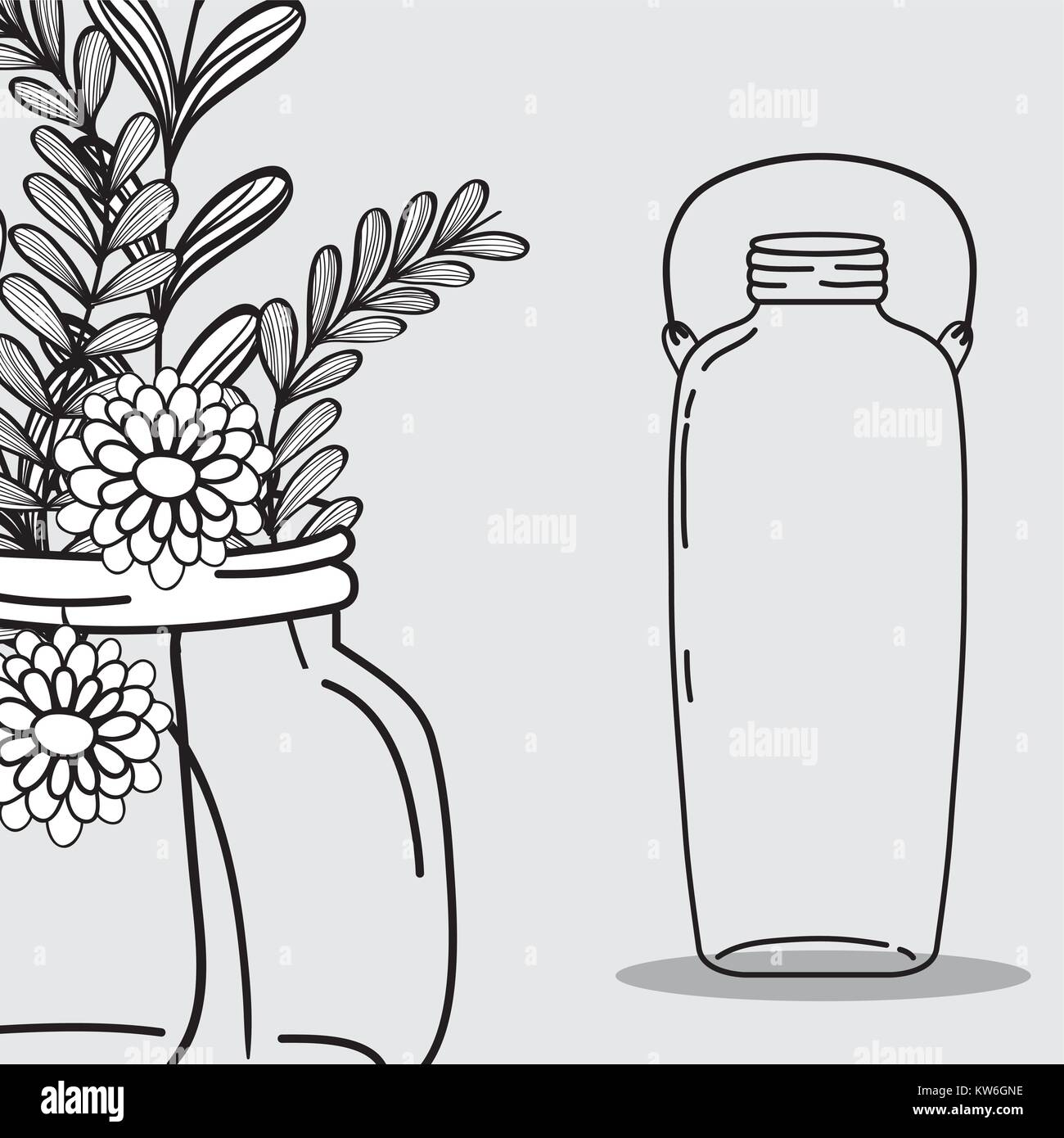 jar mason rustic style preserve vector illustration Stock Vector Image ...