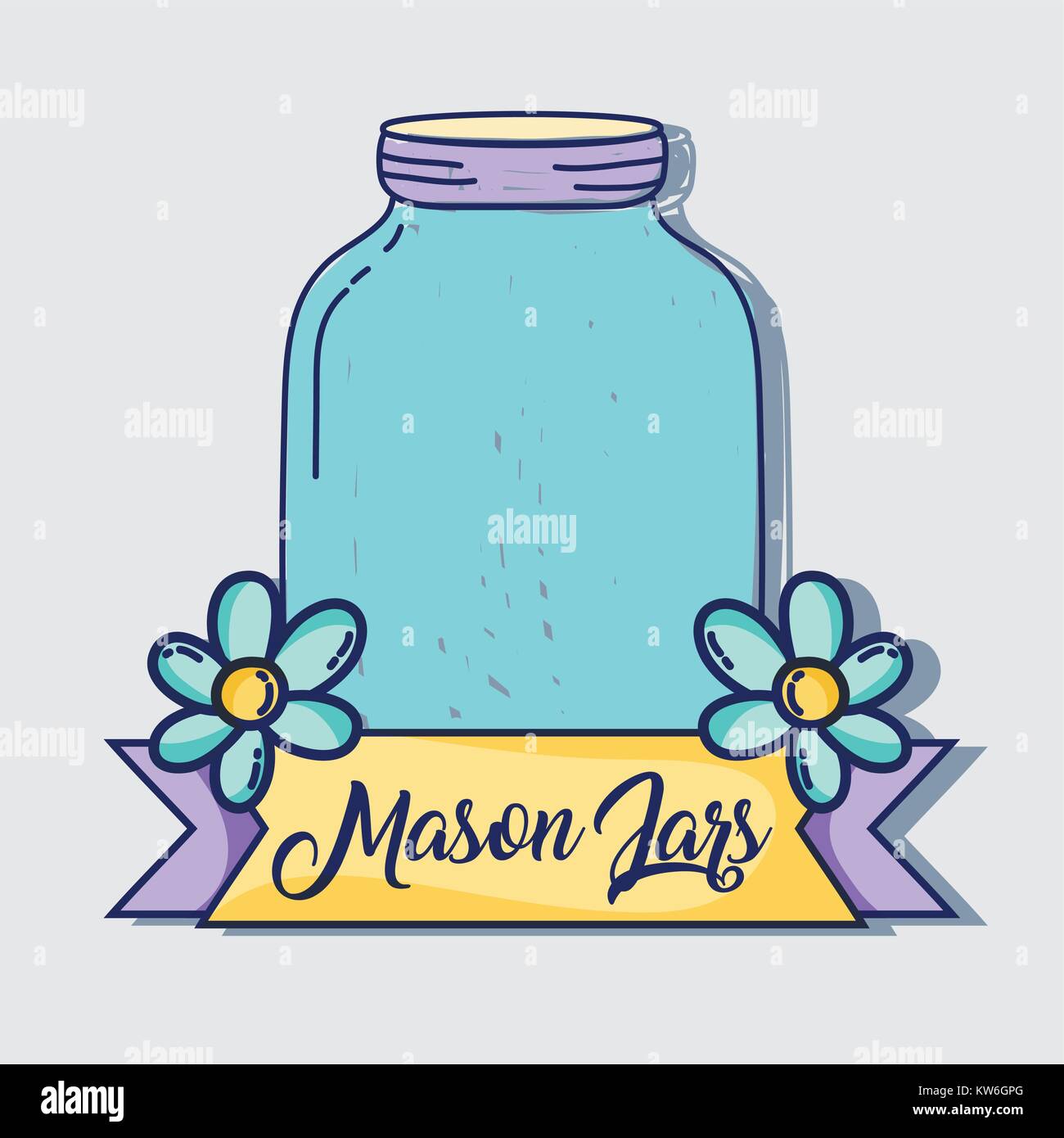 jar mason style with rustic preserve vector illustration Stock Vector ...