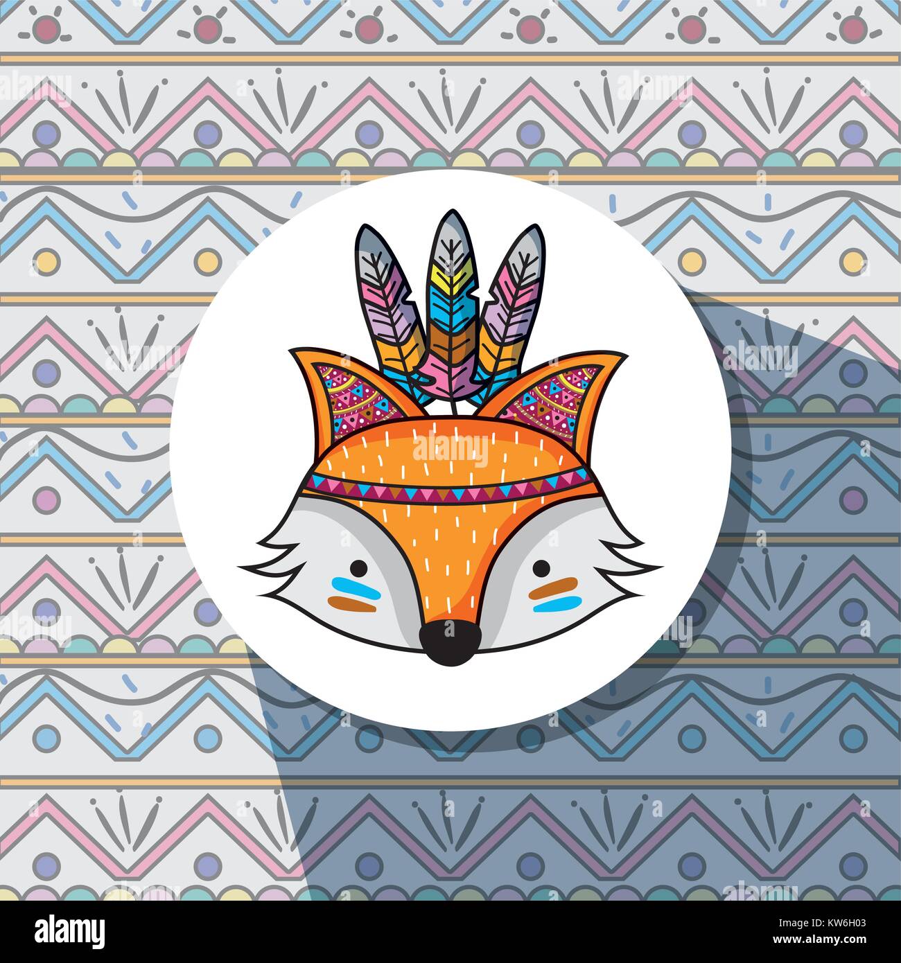 nice fox tribal animal woodland vector illustration Stock Vector Image ...