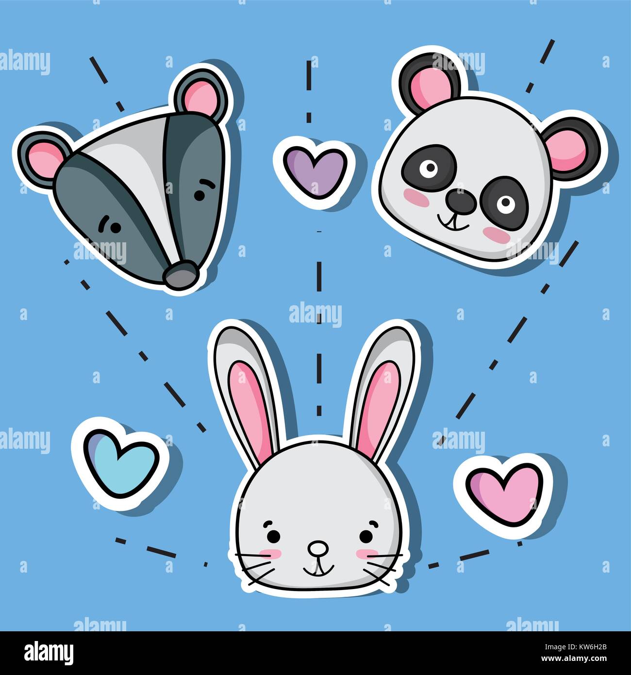 nice animals patches fashion design vector illustration Stock Vector ...