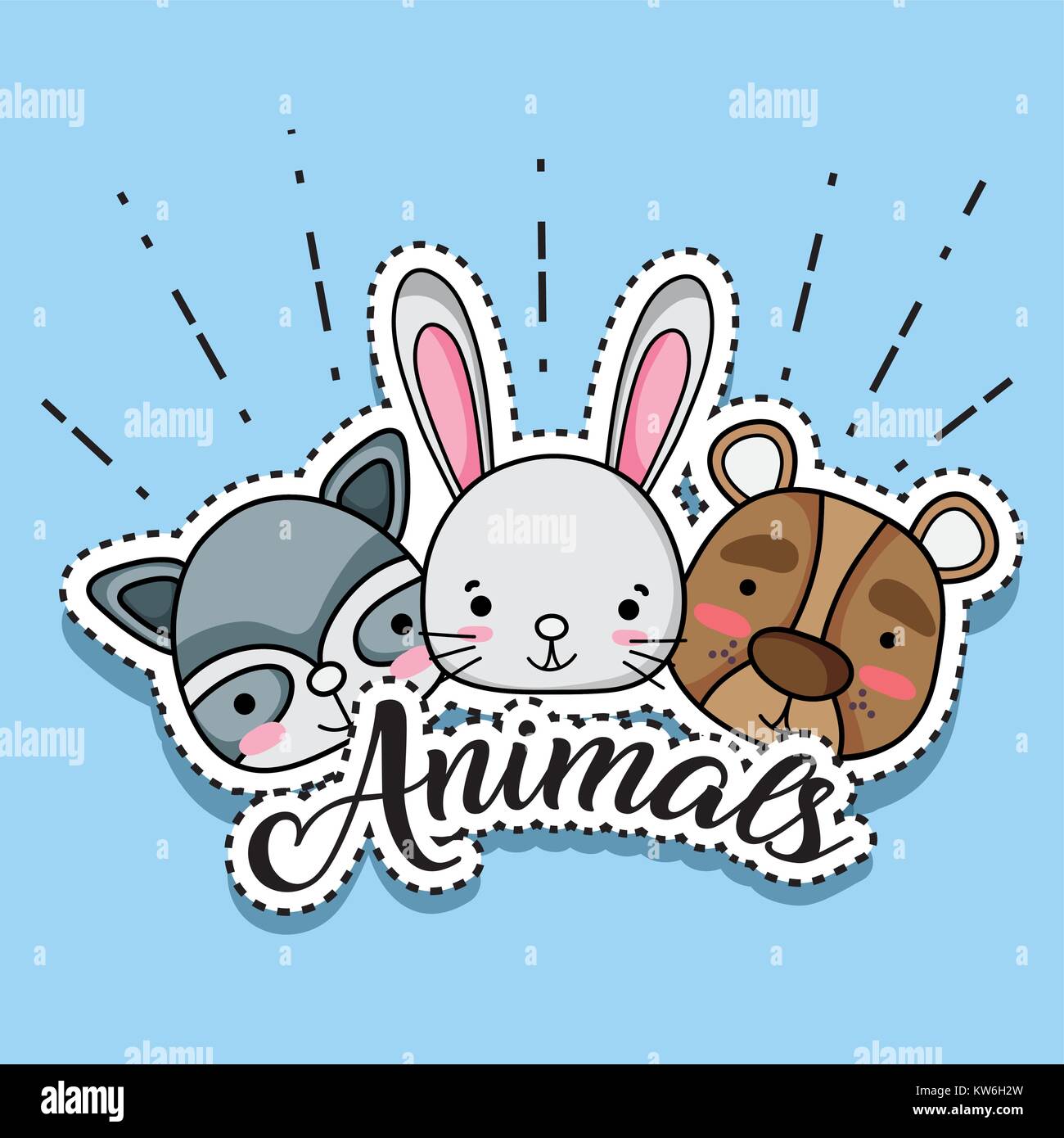nice animals patches fashion design vector illustration Stock Vector ...