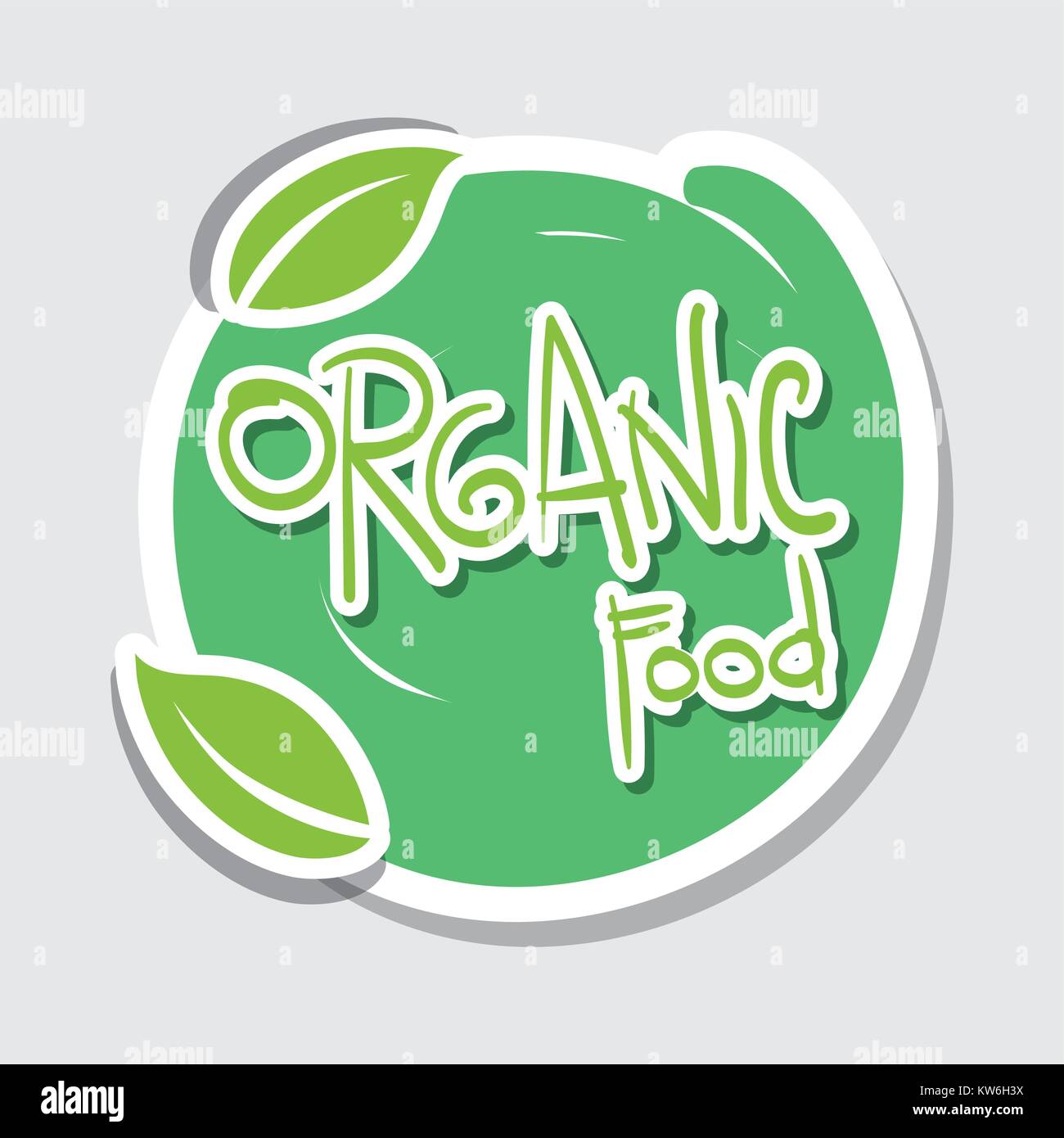 organic food message with natural leaves vector illustration Stock ...