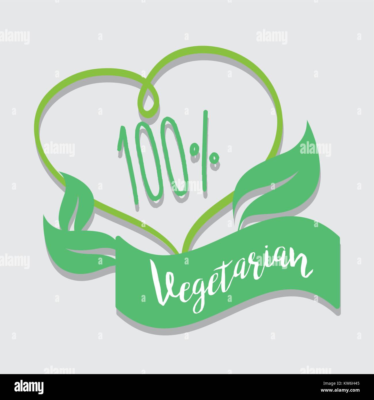 one hundred percent vegetarian food vector illustration Stock Vector ...