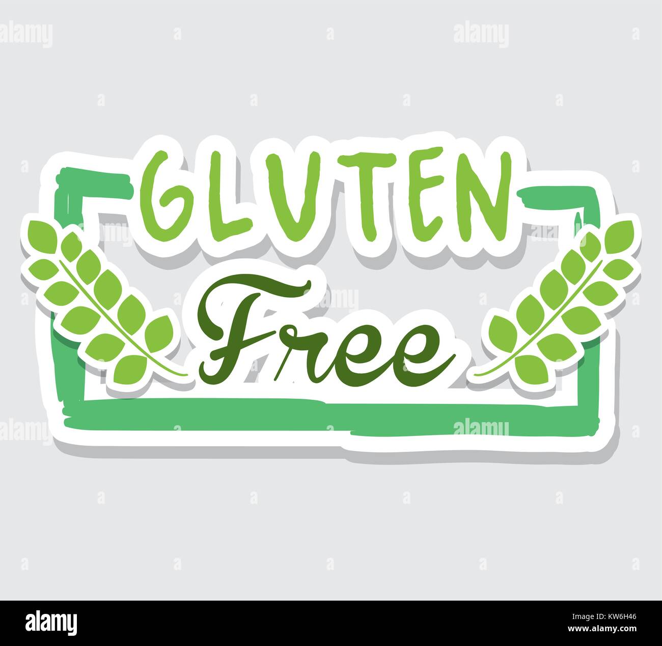 gluten free message with organic leaves vector illustration Stock ...