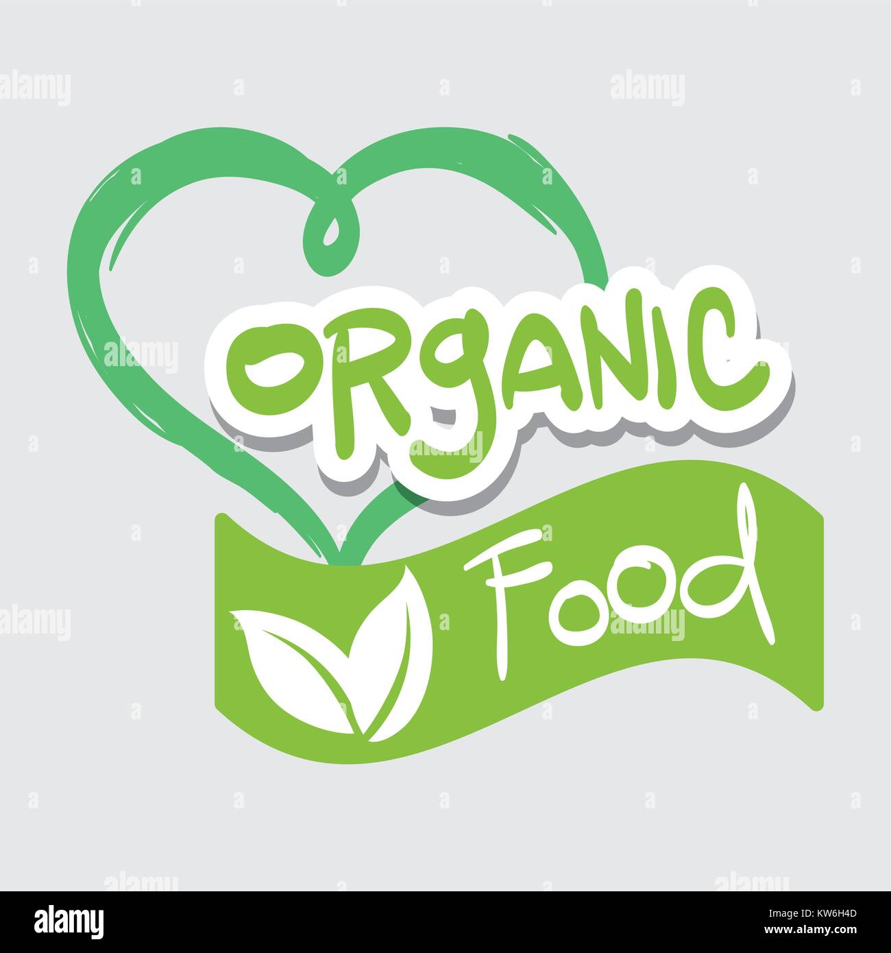 organic food message with natural leaves vector illustration Stock ...