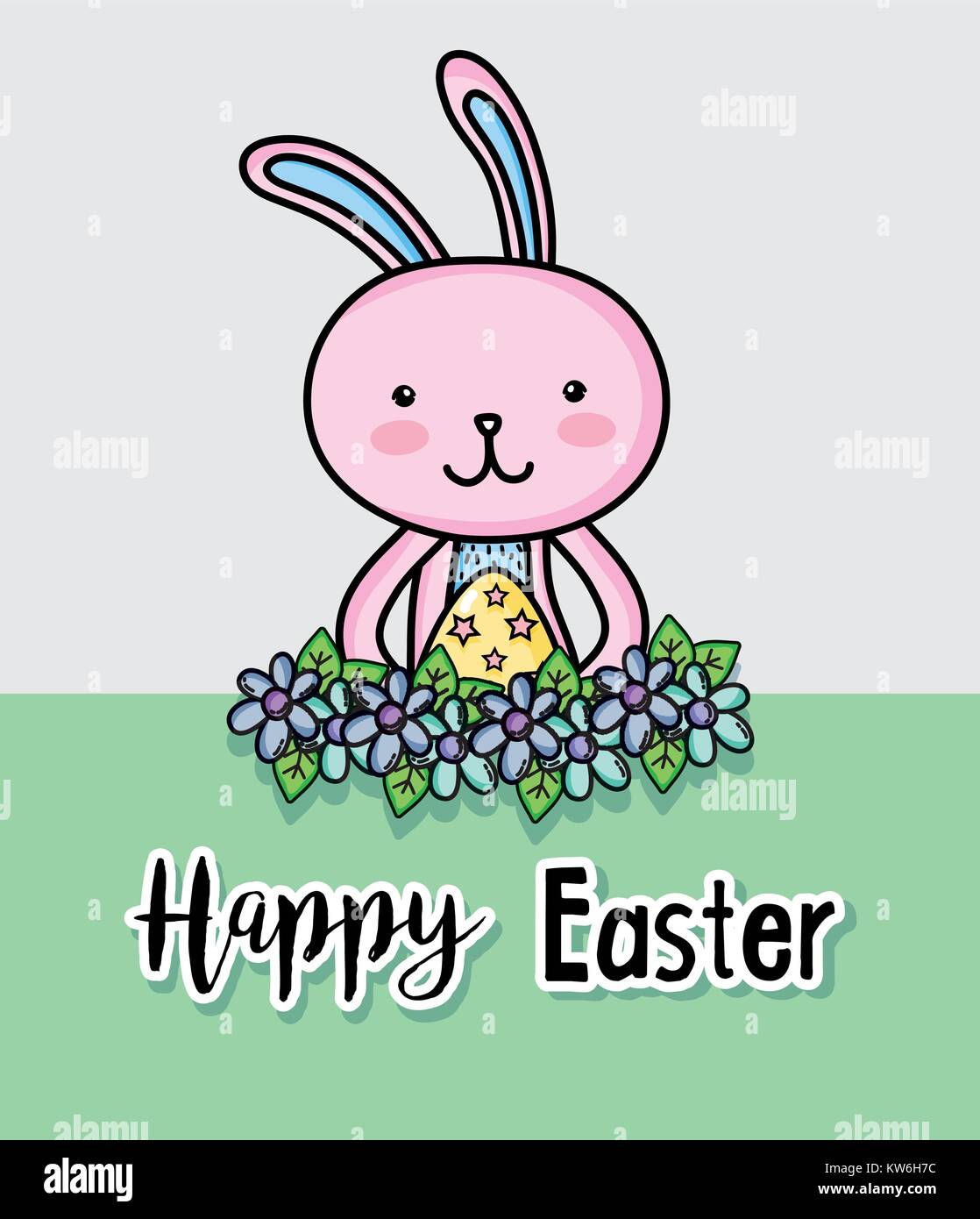 happy rabbit easter holiday celebration vector illustration Stock ...