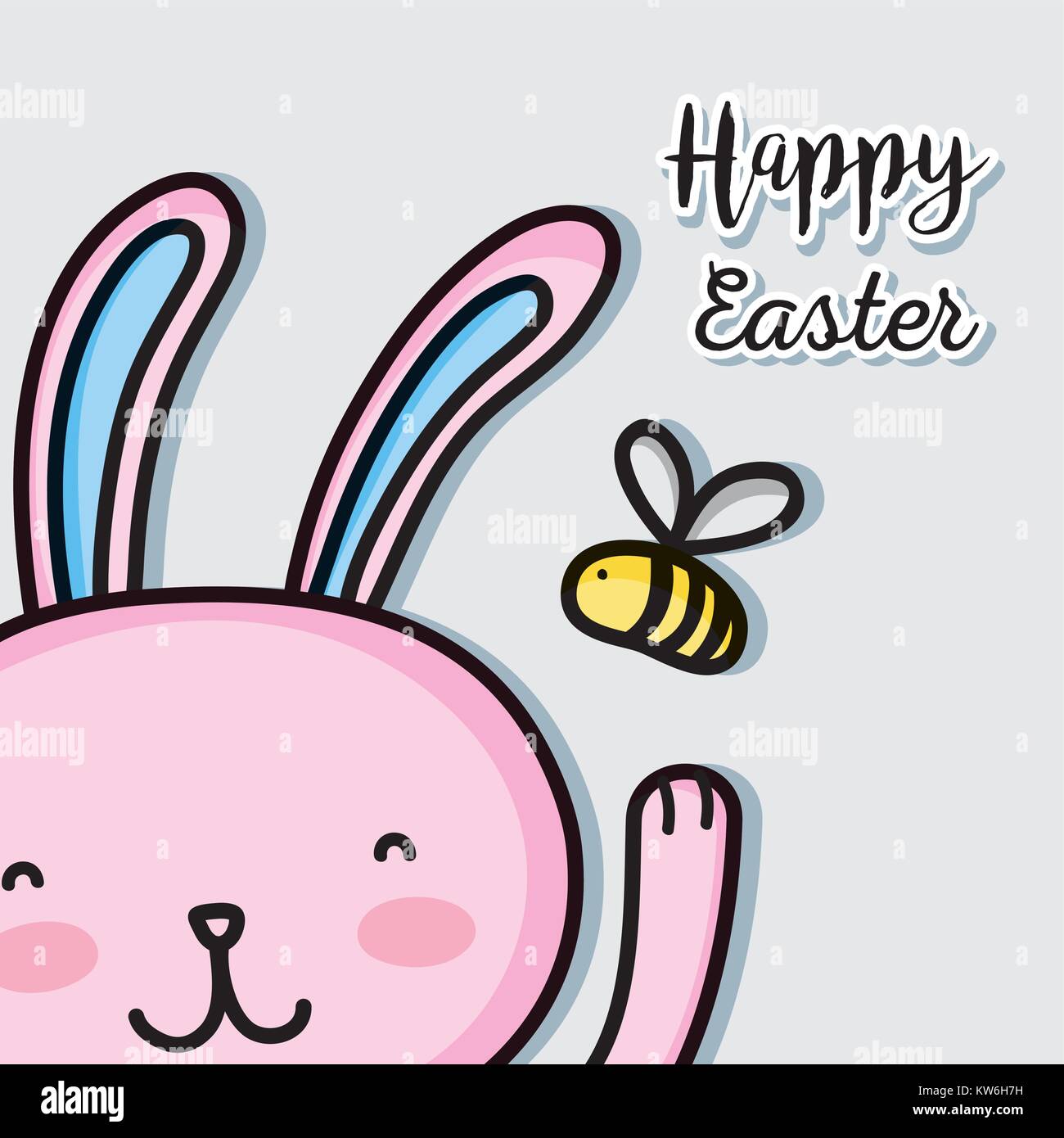 rabbit happy easter celebration holiday vector illustration Stock ...