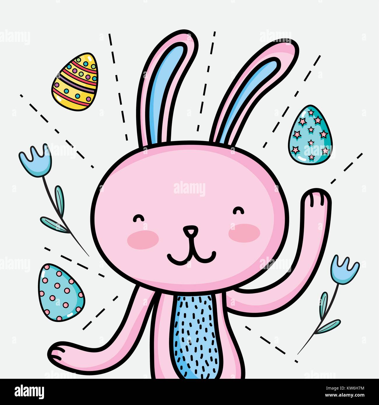 rabbit happy easter celebration holiday vector illustration Stock ...