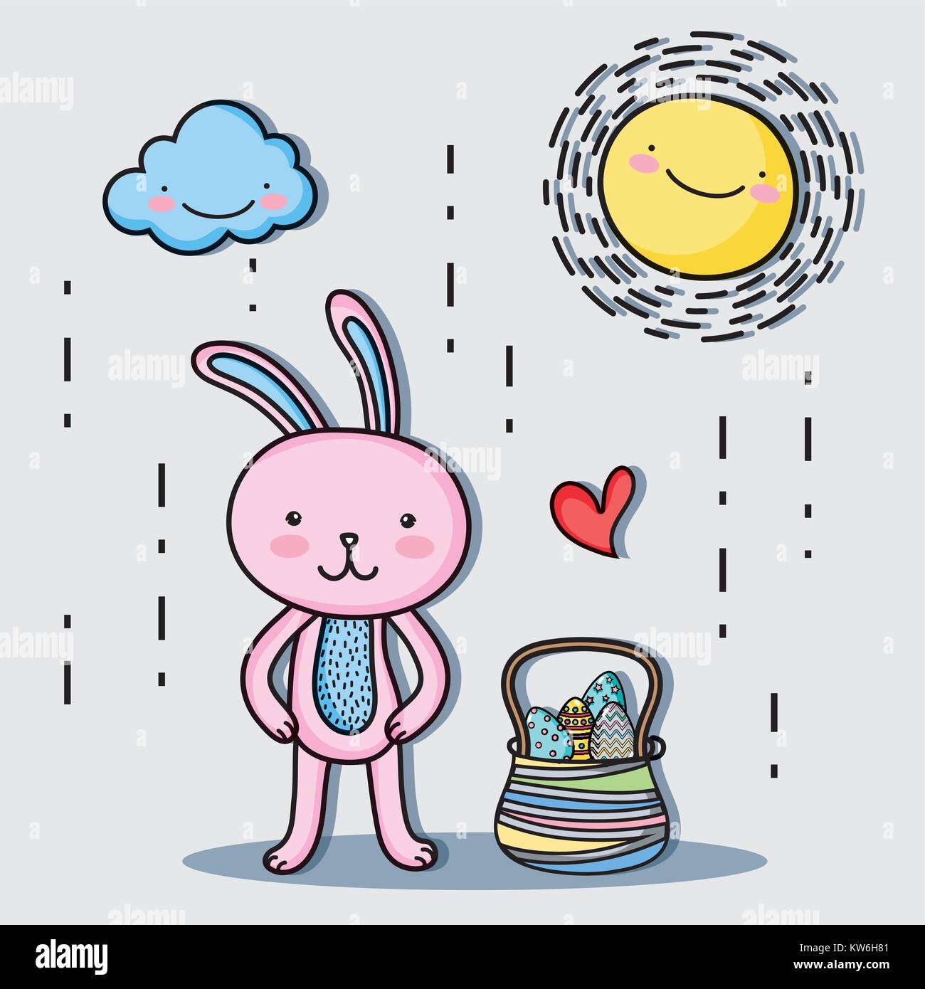 rabbit happy easter celebration holiday vector illustration Stock ...