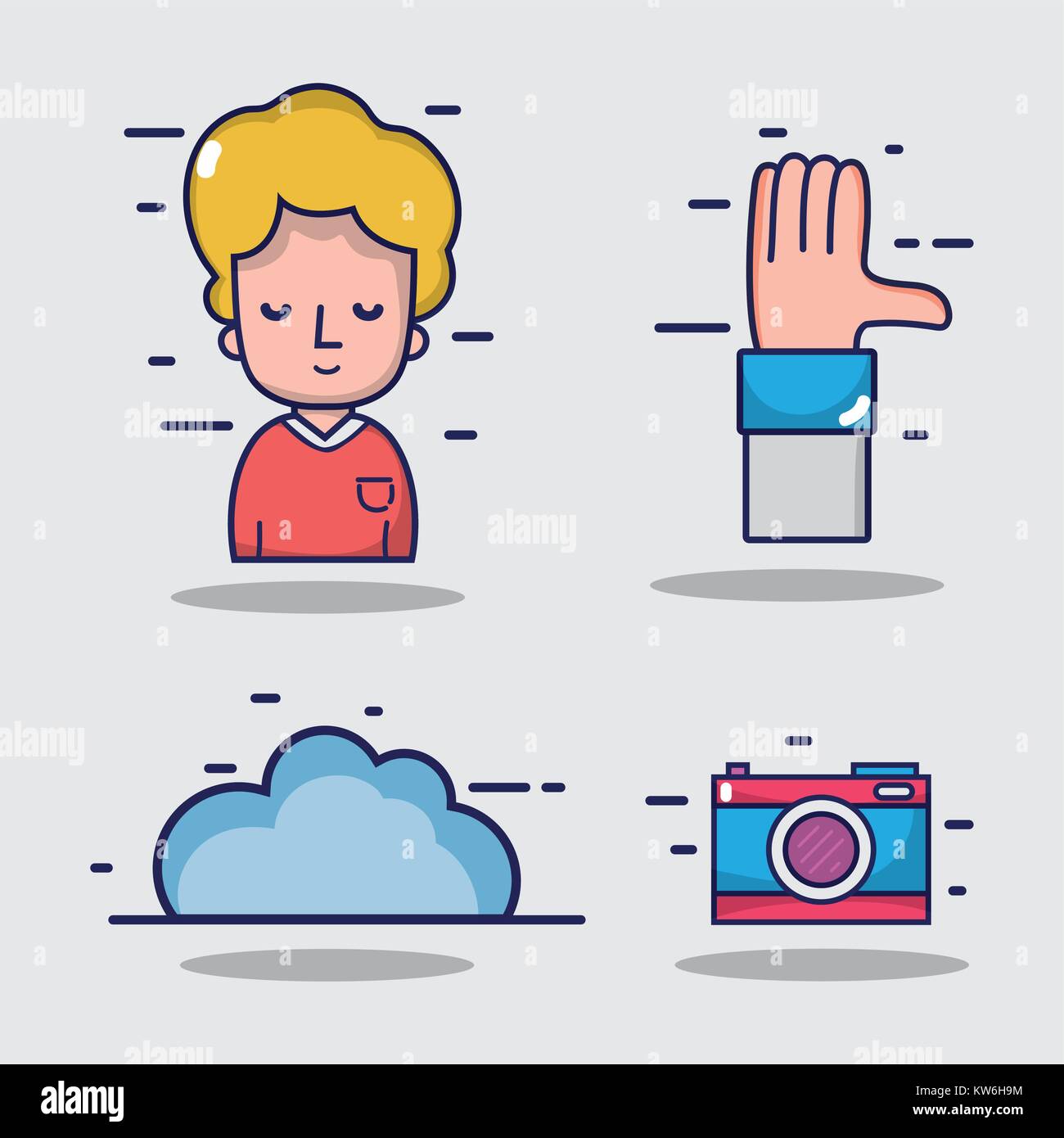 set social media network connection vector illustration Stock Vector ...