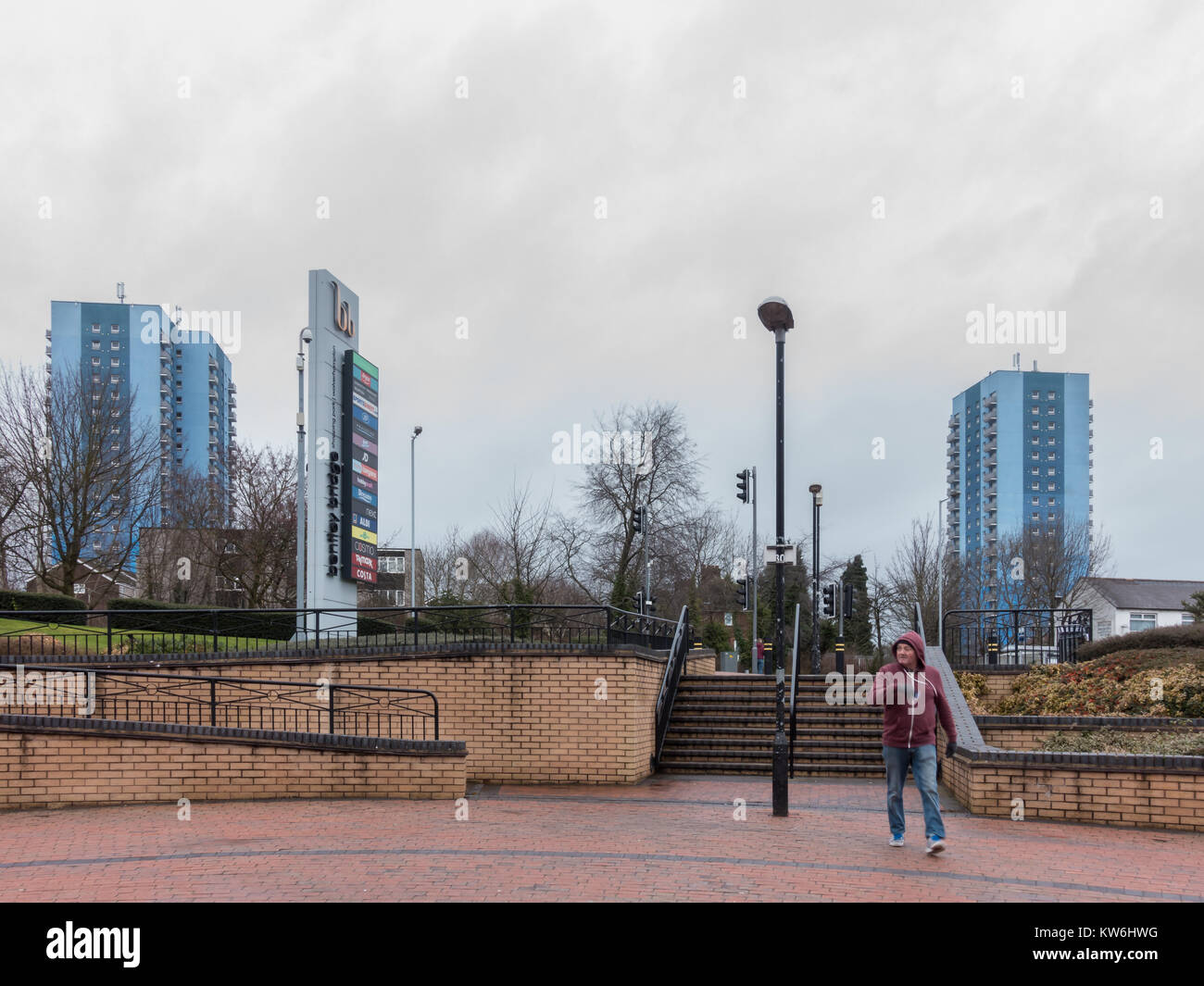The view looking across from the Bentley Bridge Retail Park towards ...