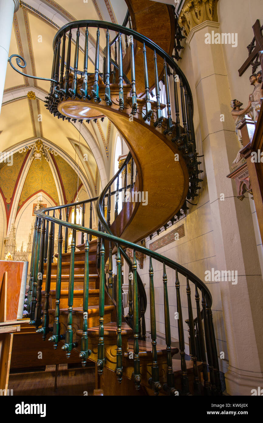 Loretto chapel spiral staircase hi-res stock photography and images - Alamy