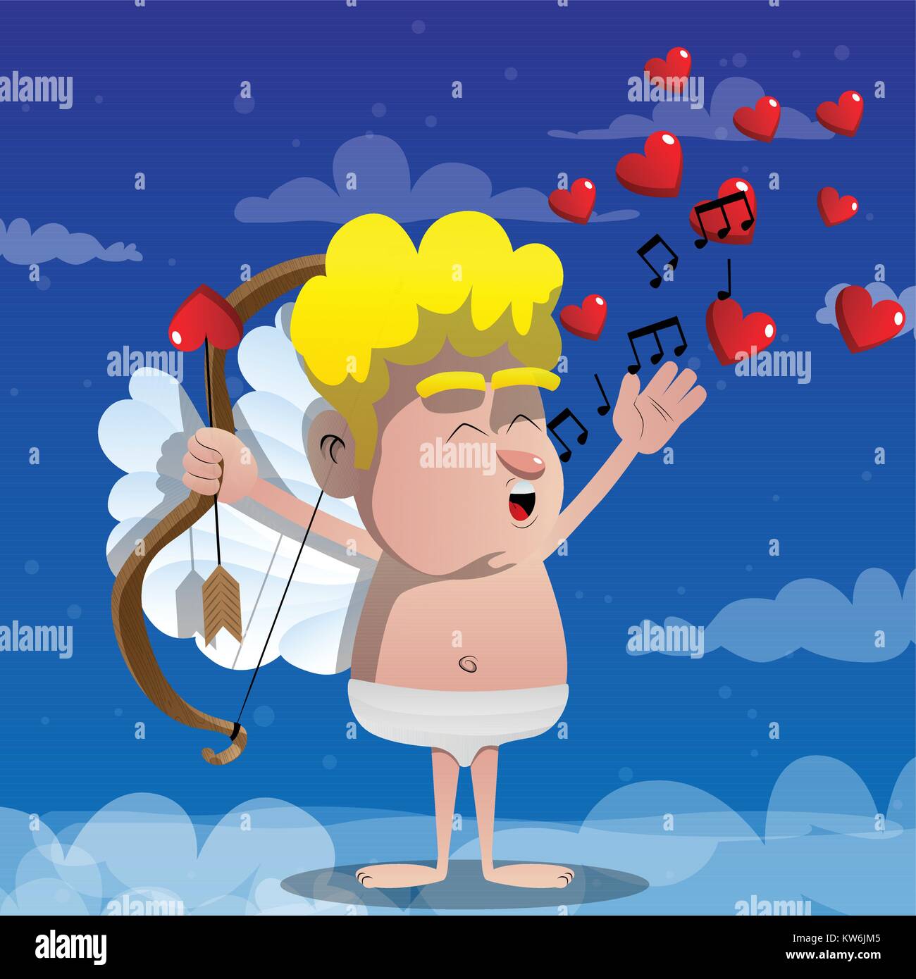 Cupid singing Stock Vector Images - Alamy