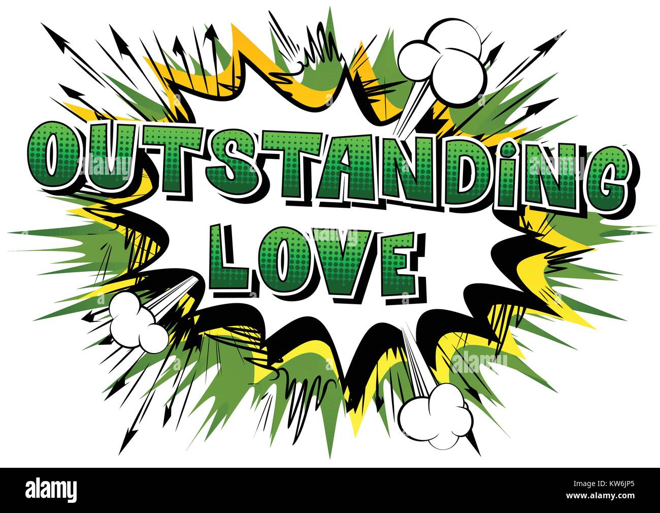 Outstanding Love - Comic book style word on abstract background Stock ...