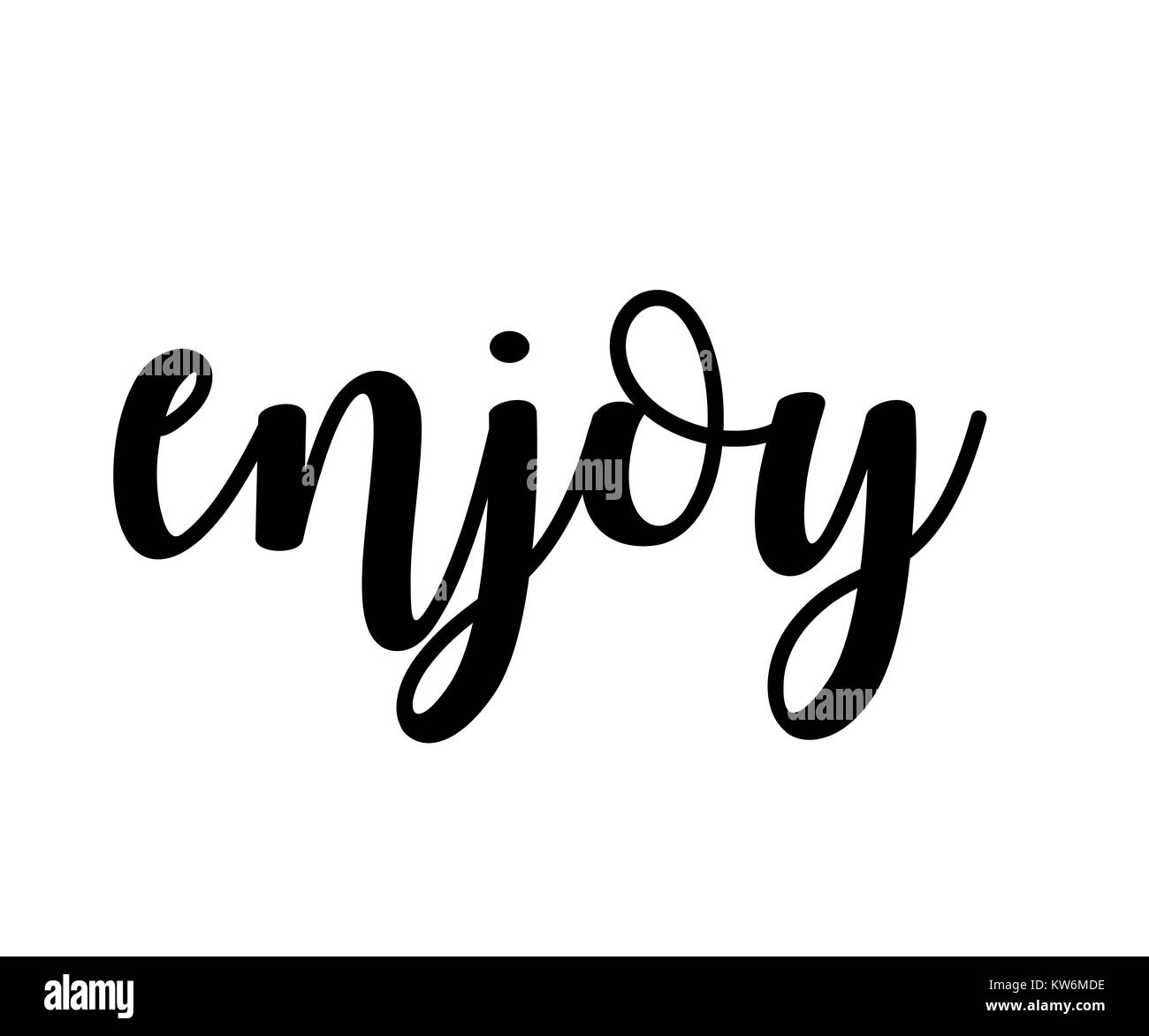 enjoy modern calligraphy Stock Photo - Alamy