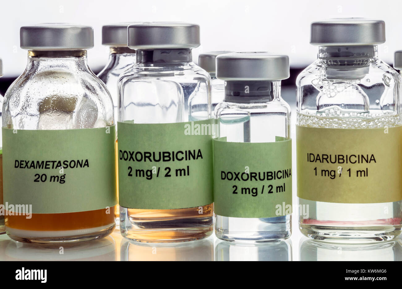 Vials of different size with medication used for neurodegenerative ...