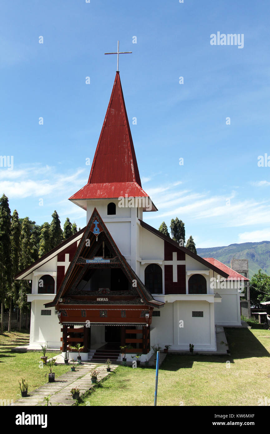 Traditional batak church in SAmosir island, Indonesia Stock Photo - Alamy