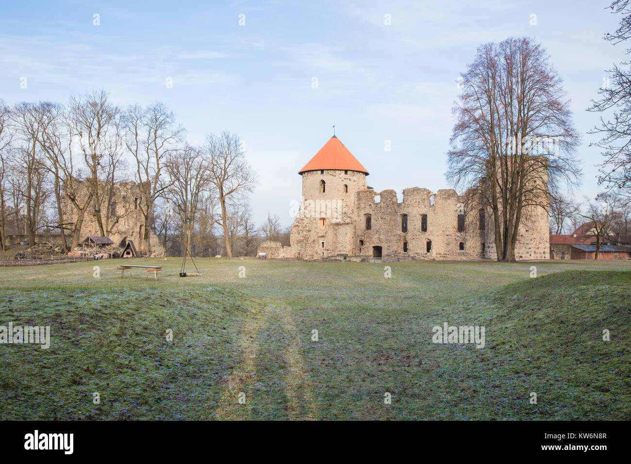 Medieval castle in Latvia. This castle is in Cesis, little town. 31.12 ...