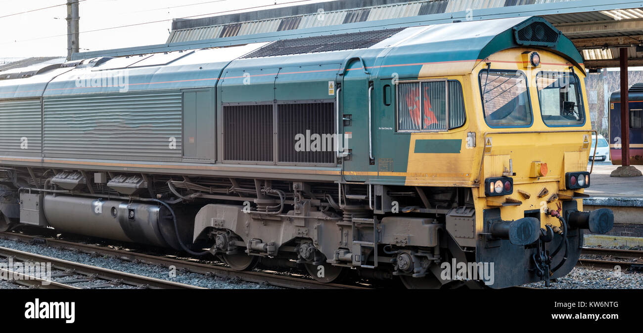 Freight train awaits a driver Stock Photo - Alamy
