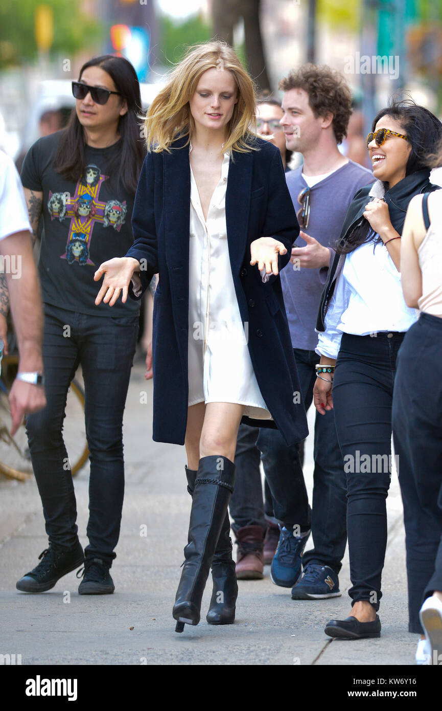 NEW YORK, NY - MAY 17: Belgian model Hanne Gaby Odiele in downtown ...