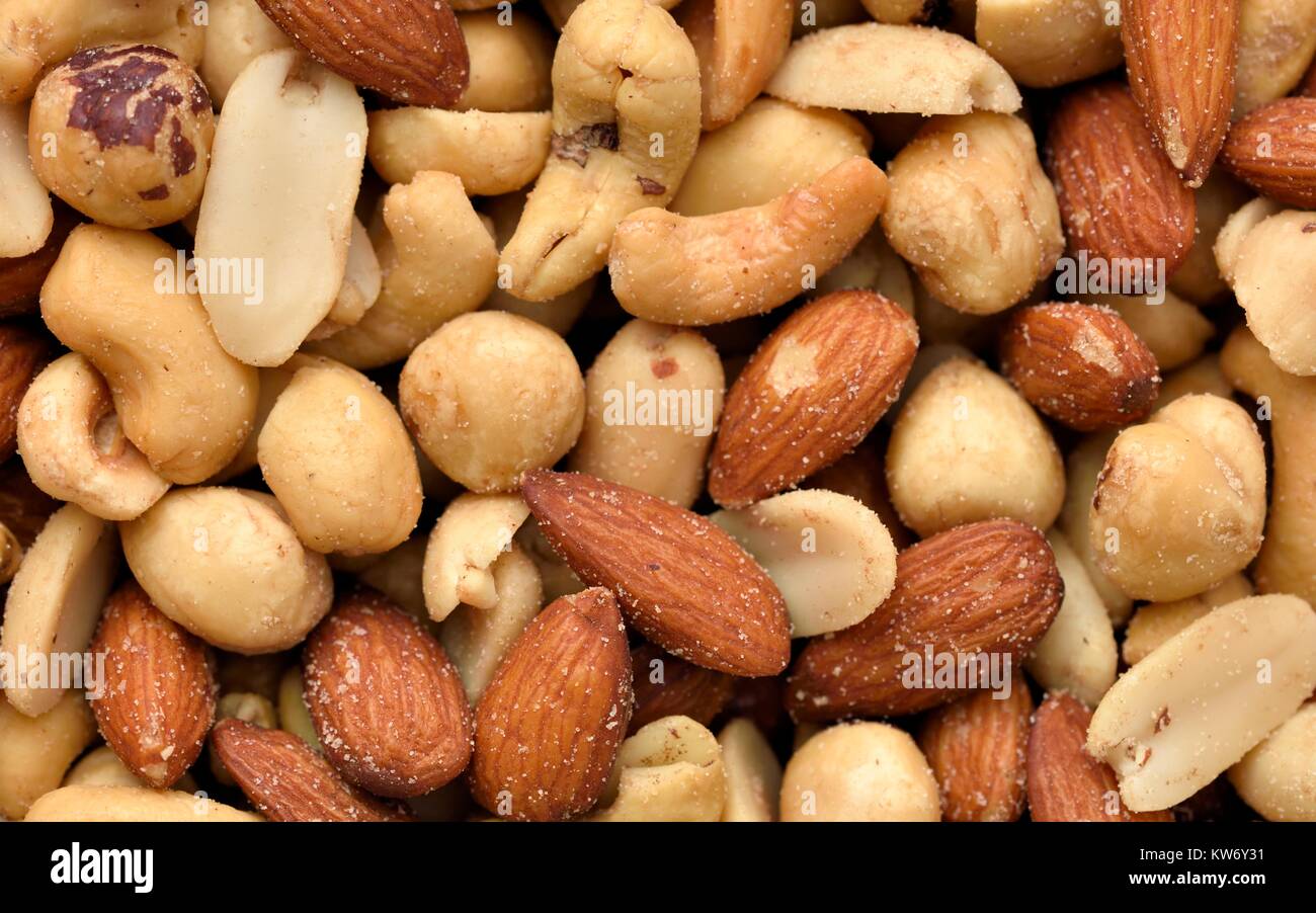 assorted nuts background Stock Photo - Alamy