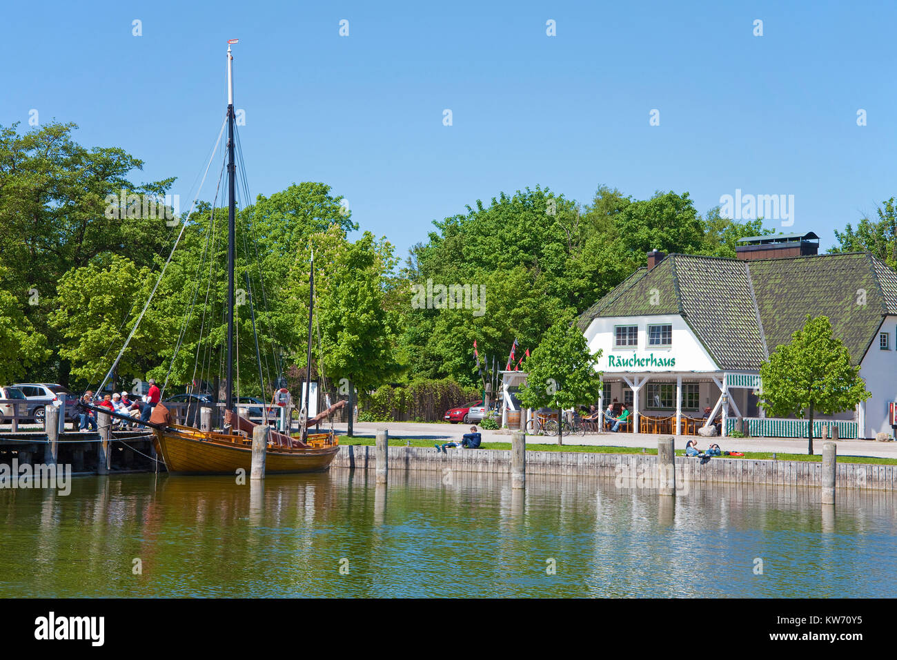 Kipper house, fish restaurant at the harbour of Althagen, Ahrenshoop ...