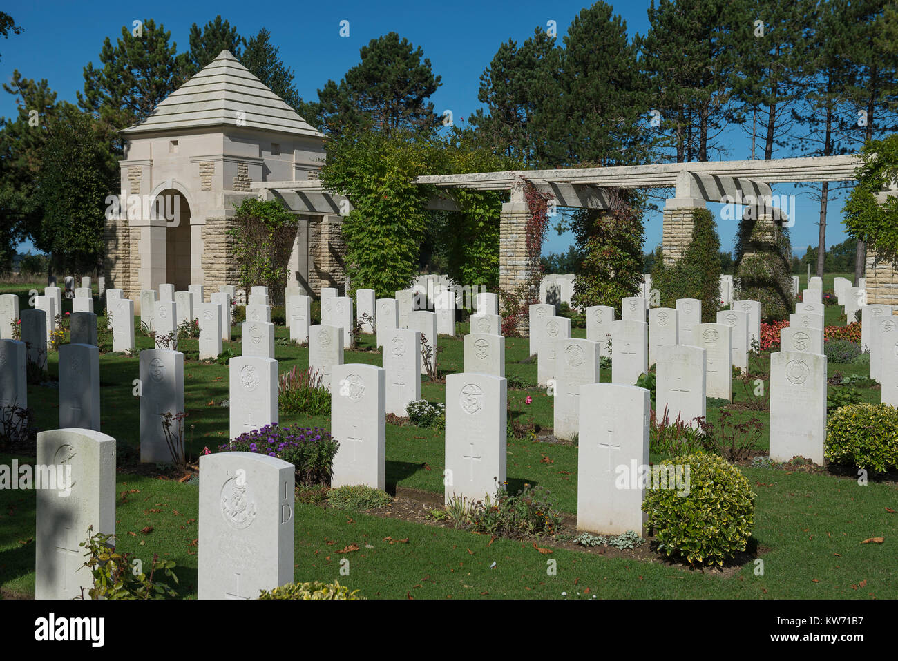 Ryes War Cemetery in the village of Bazenville, France is a WW2 war ...