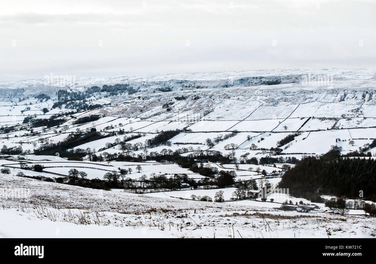 A view of snowy conditions from Blakey Ridge in the North York Moors ...