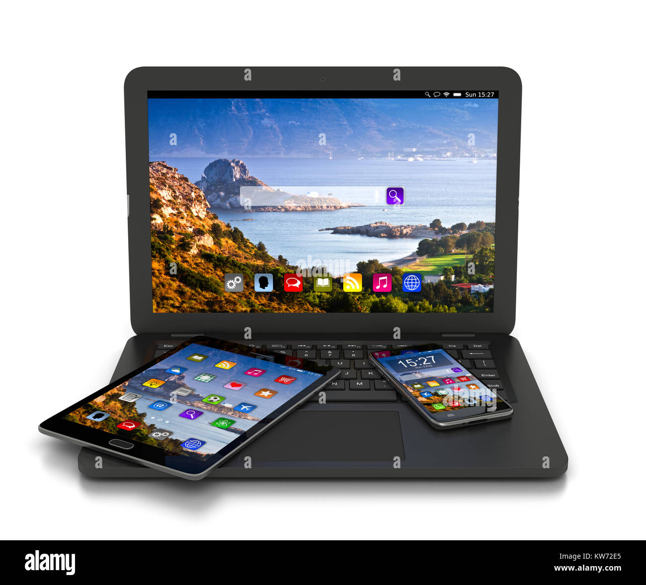 3d computer laptop mobile phone hi-res stock photography and images - Alamy