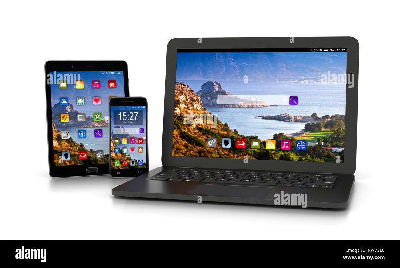 Computer laptop phone tablet hi-res stock photography and images - Alamy