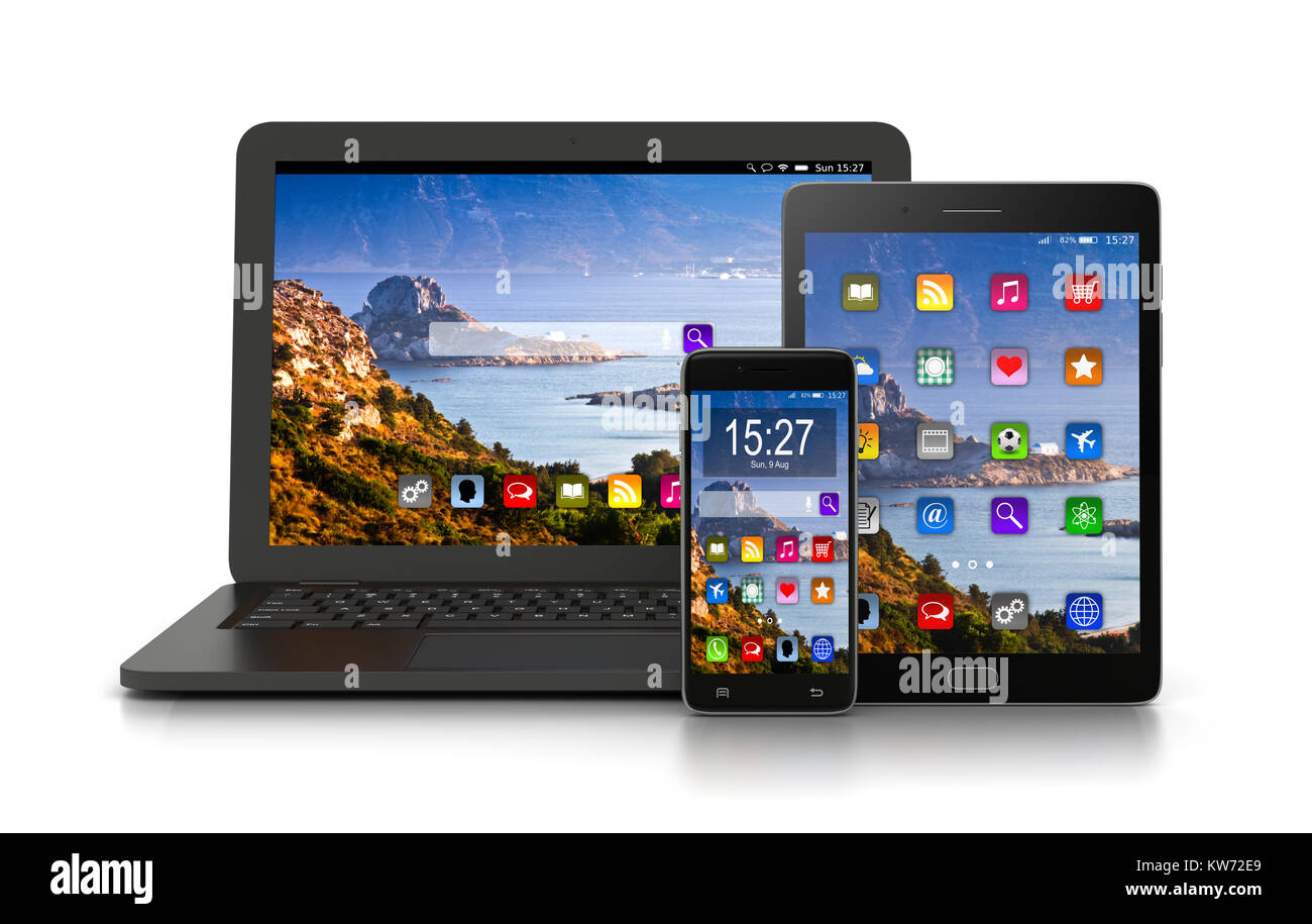 3d computer laptop mobile phone hi-res stock photography and images - Alamy