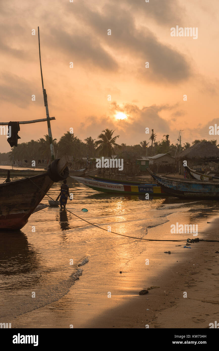 In the village of Ada Foah people live very close to the riverside ...
