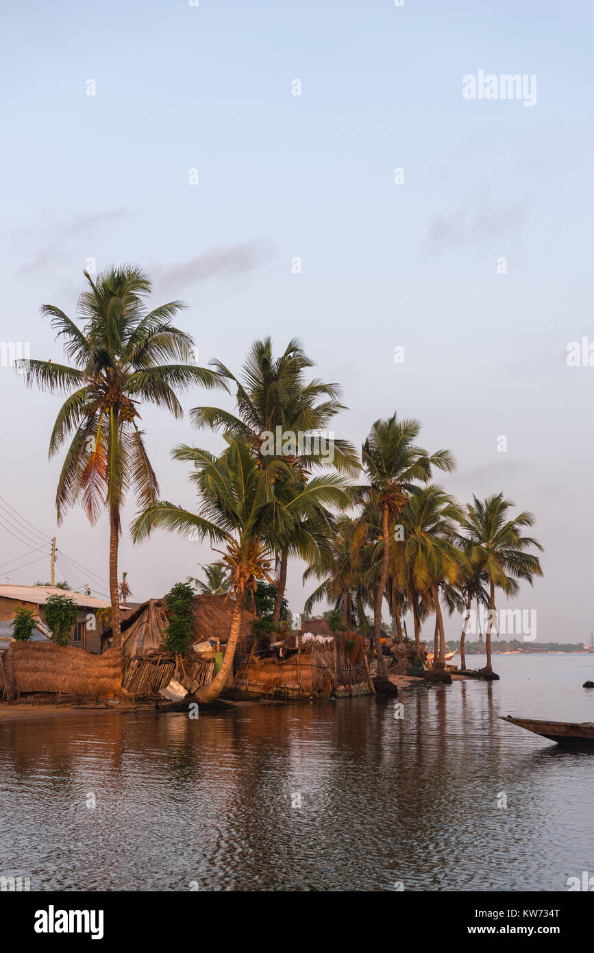 In the village of Ada Foah people live very close to the riverside ...