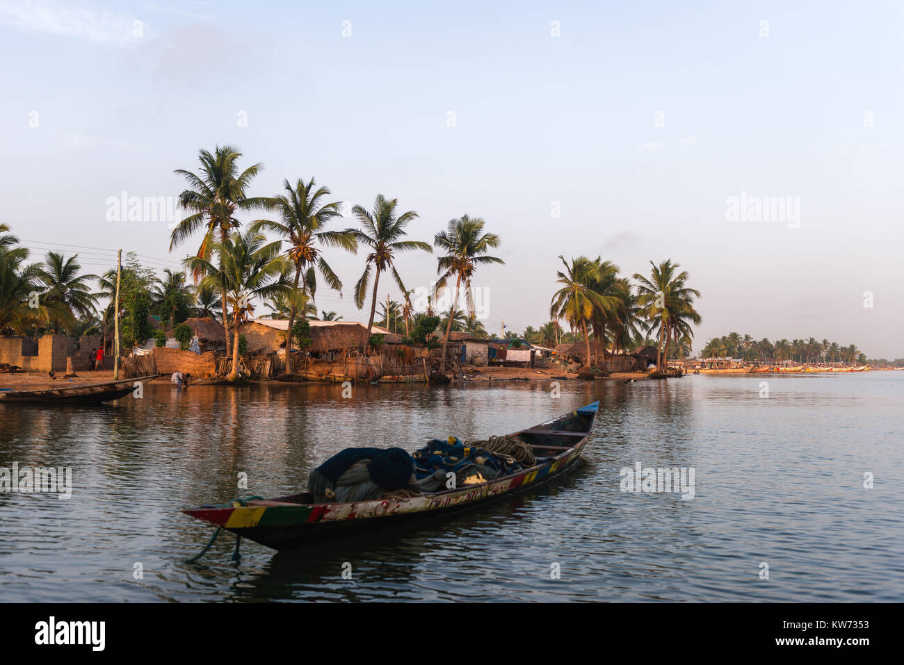 In the village of Ada Foah people live very close to the riverside ...