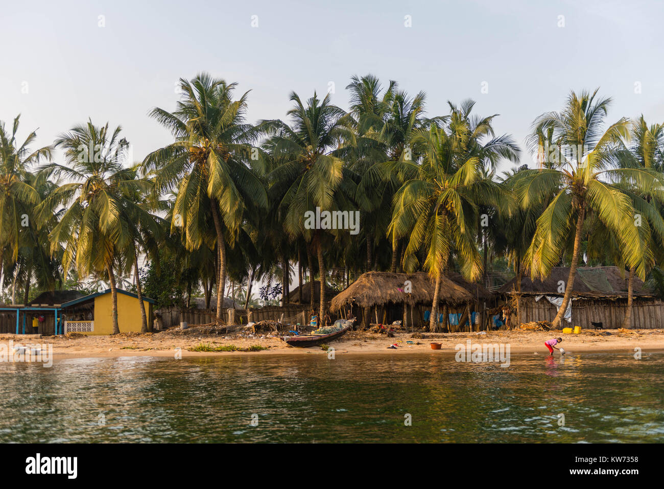 In the village of Ada Foah people live very close to the riverside ...