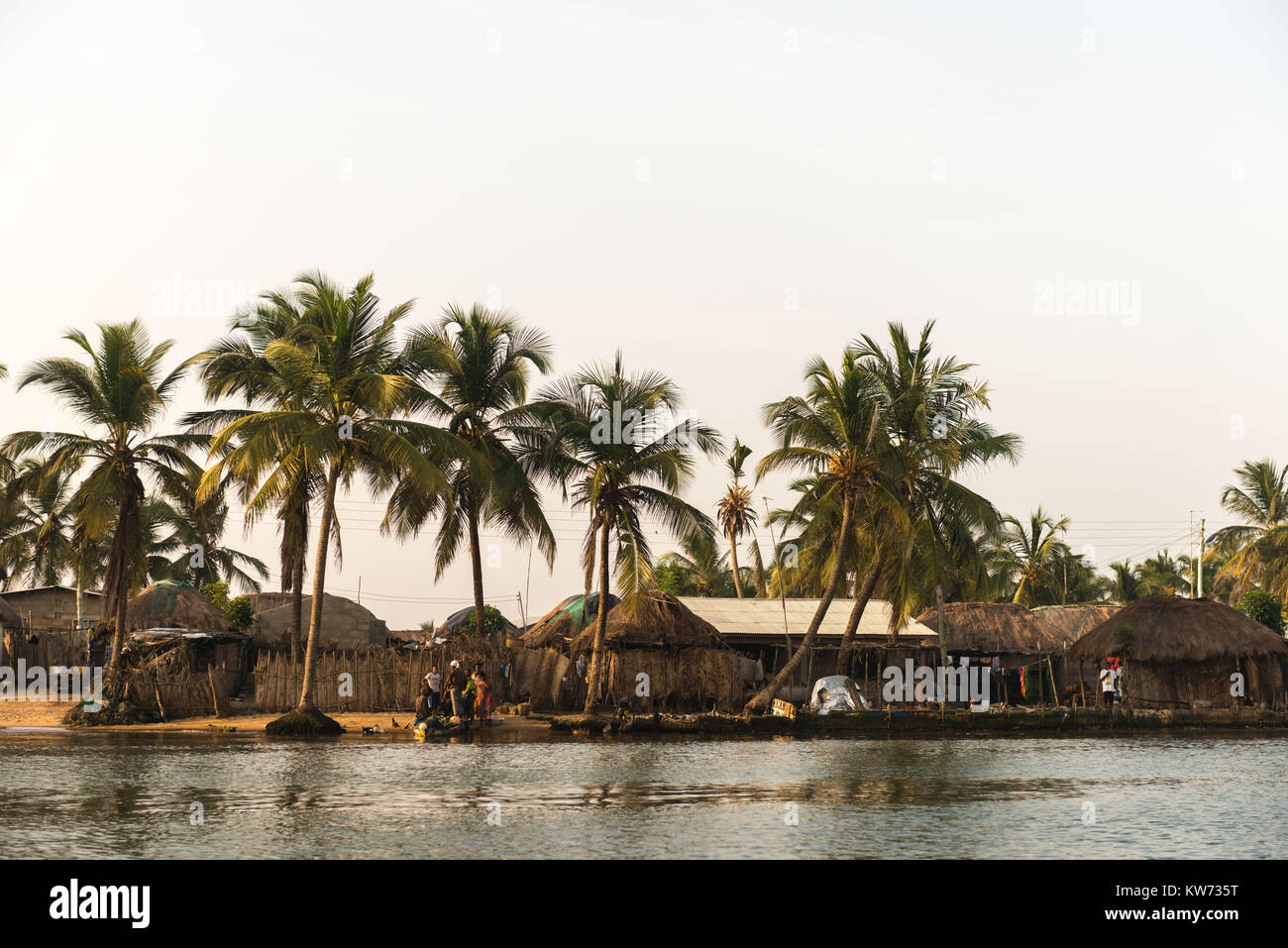 In the village of Ada Foah people live very close to the riverside ...