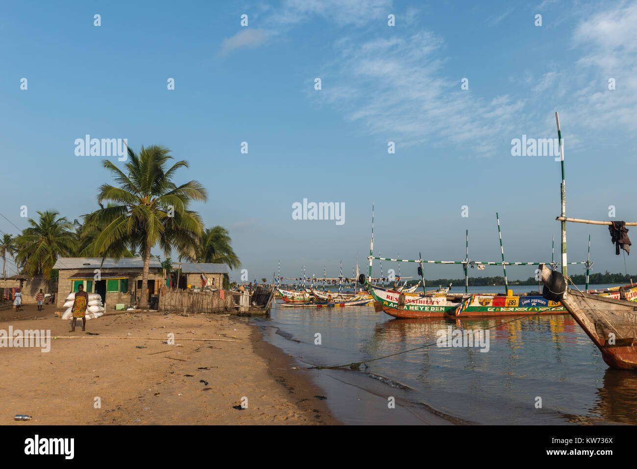 In the village of Ada Foah people live very close to the riverside ...