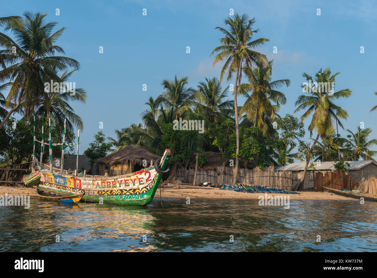 In the village of Ada Foah people live very close to the riverside ...