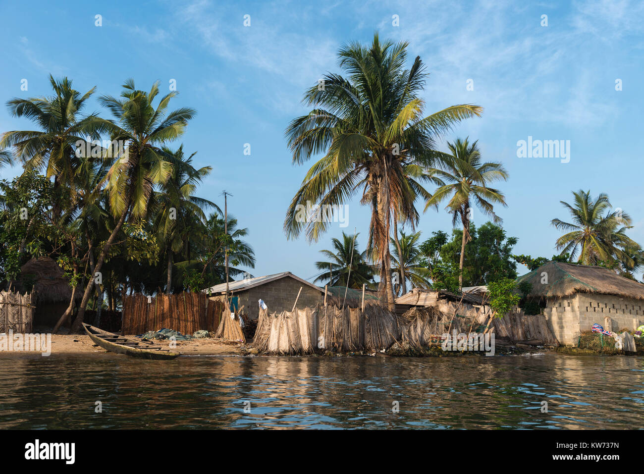 In the village of Ada Foah people live very close to the riverside ...