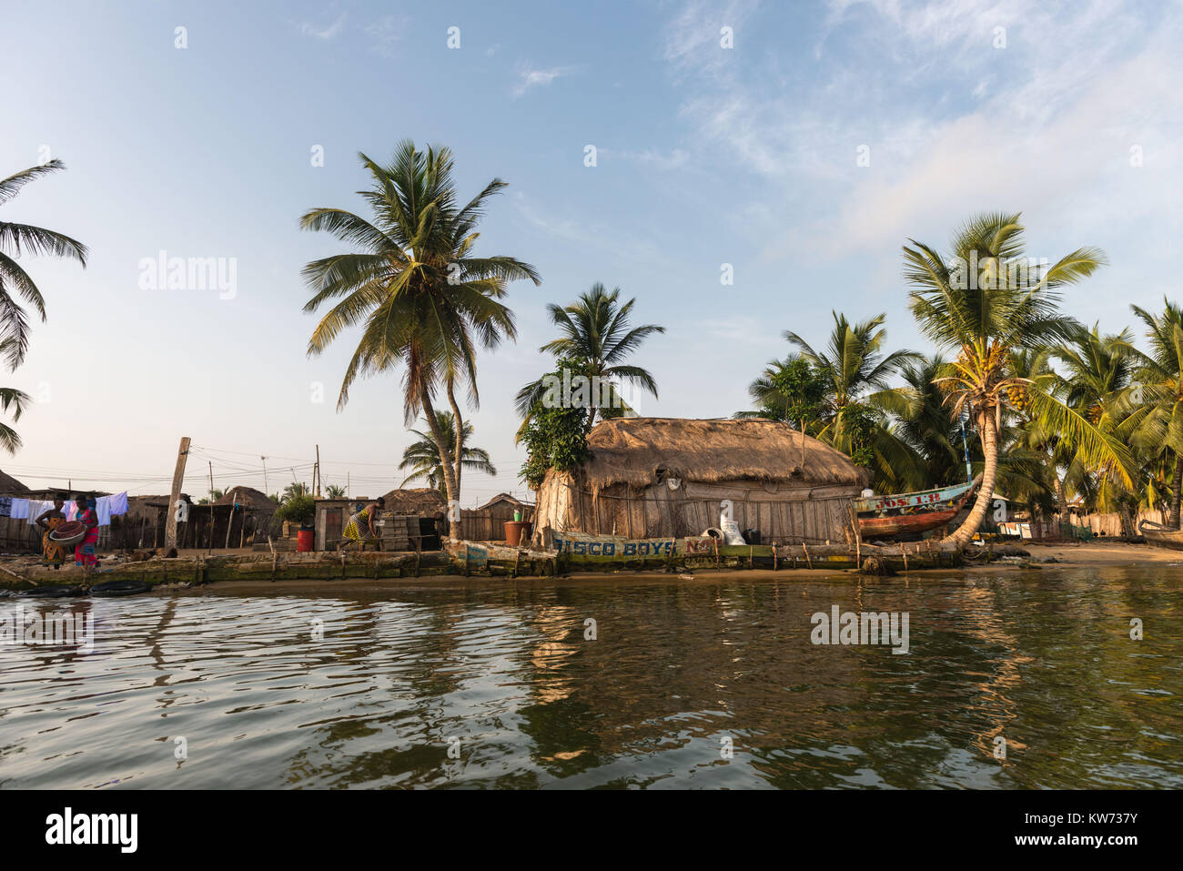 In the village of Ada Foah people live very close to the riverside ...